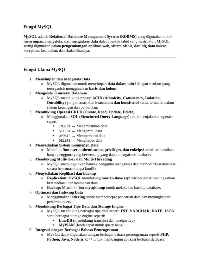 Fungsi Mysql | PDF