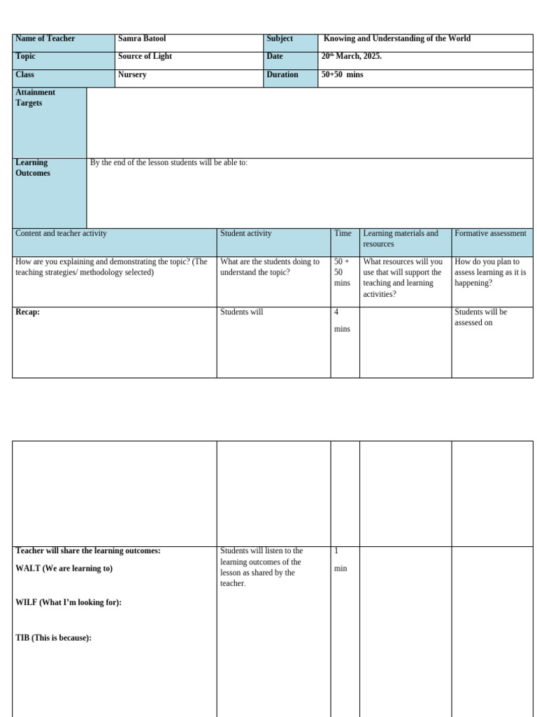 Week 10 KNU Term 2 Lesson Plan | PDF | Learning | Intelligence
