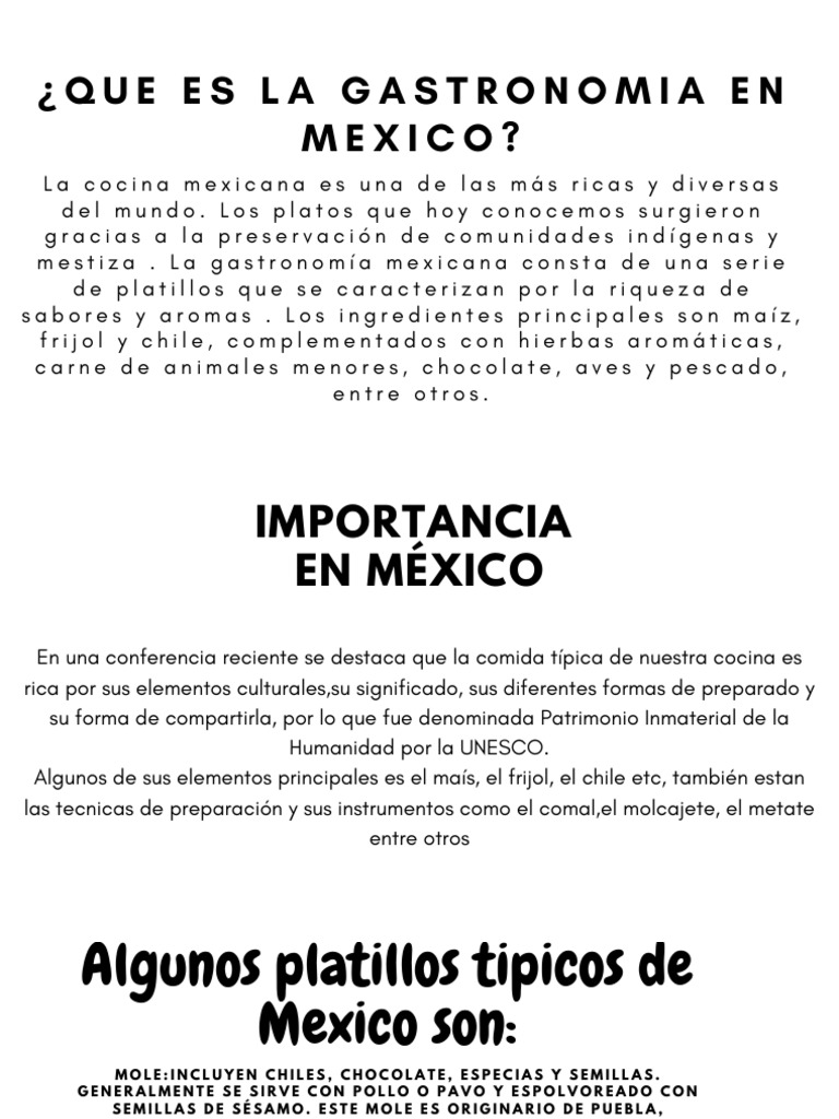 ¿QUe es la gastronomia en Mexico | PDF