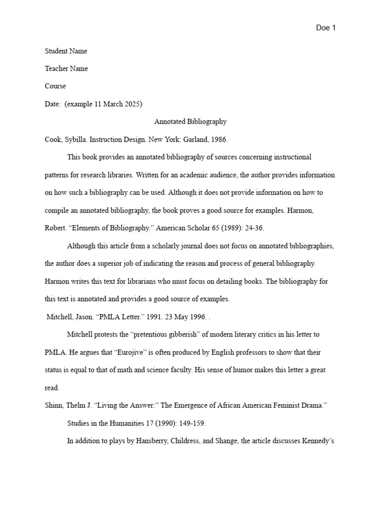 Sample Annotated Bib | PDF