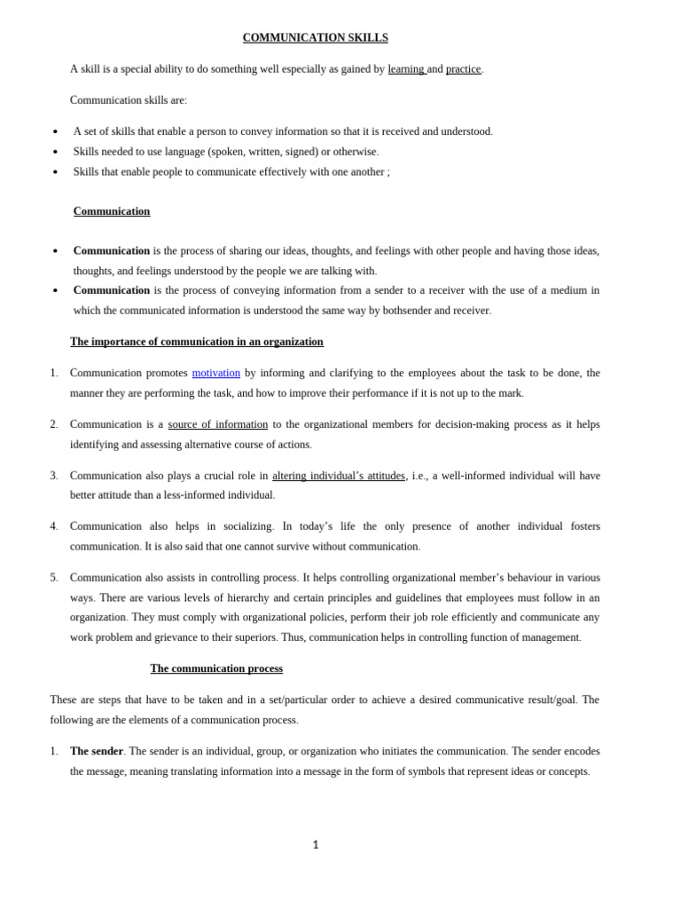 Communication Skills Final Draft For Printing-1-1 | PDF | Communication | Semantics