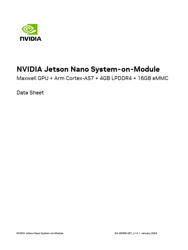 Jetson Nano System On Module Data Sheet DA 09366 001 v1.2 | PDF | Cpu ...