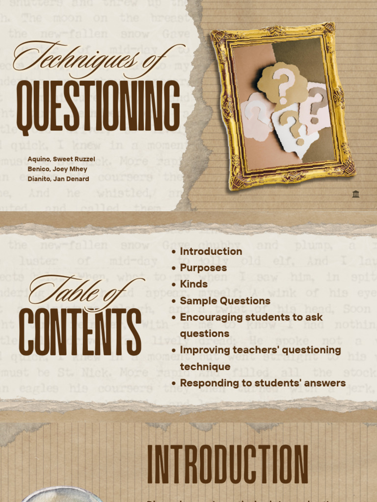 (GR2) Techniques of Questioning 20250312 160601 0000 | PDF | Thought ...
