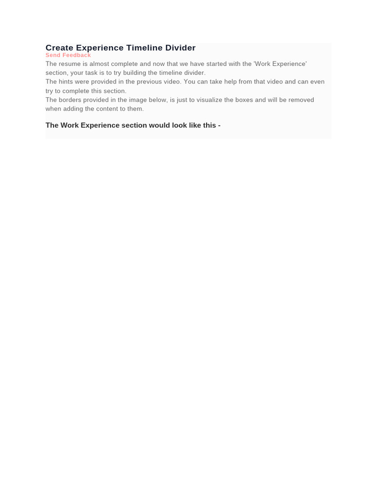 Create Experience Timeline Divider | PDF