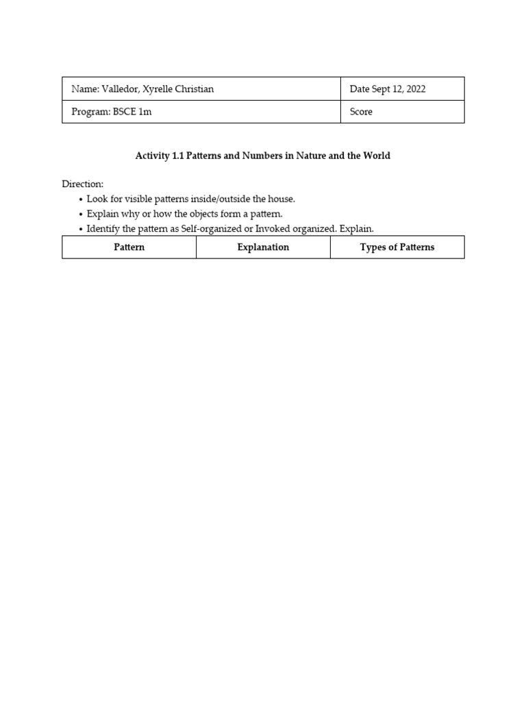 Patterns in Nature: Analysis and Types | PDF