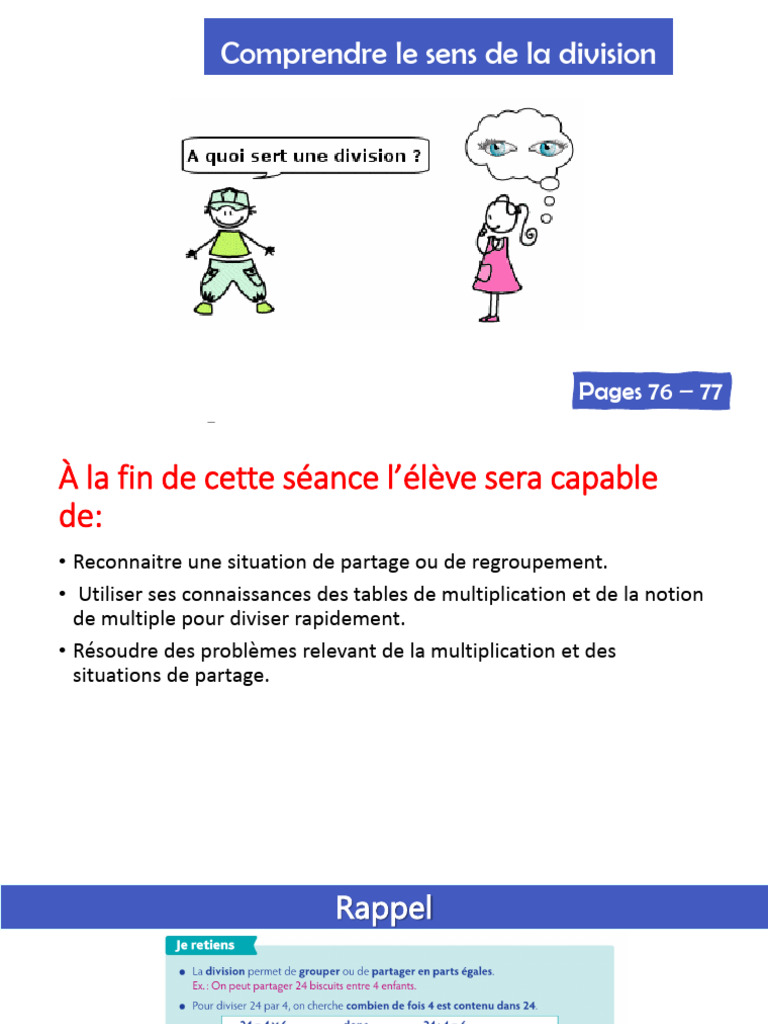 Comprendre le sens de la division CE1 | PDF