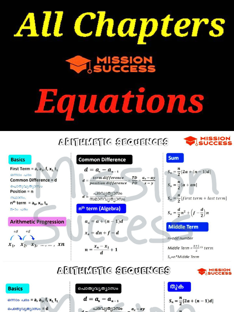 Maths All Equations by Mission Success | PDF | Polynomial | Sphere