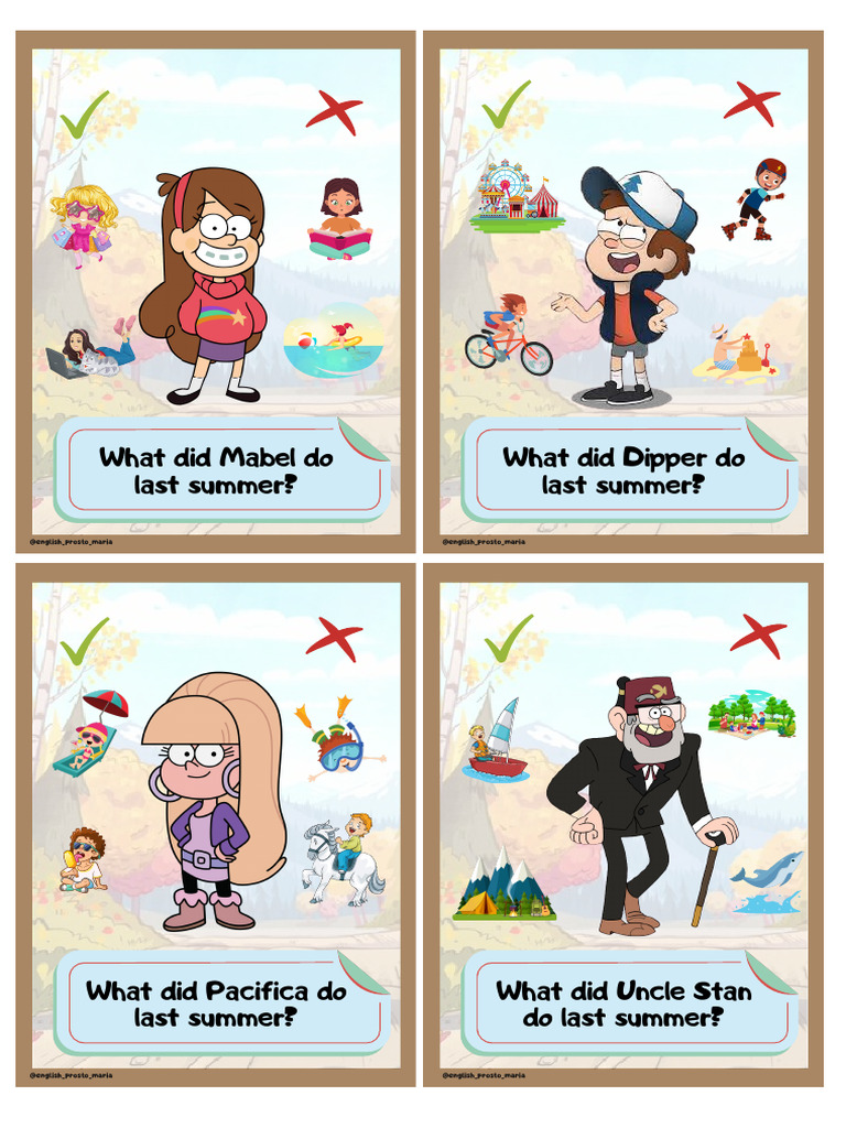 Summer Activities of Gravity Falls Characters | PDF