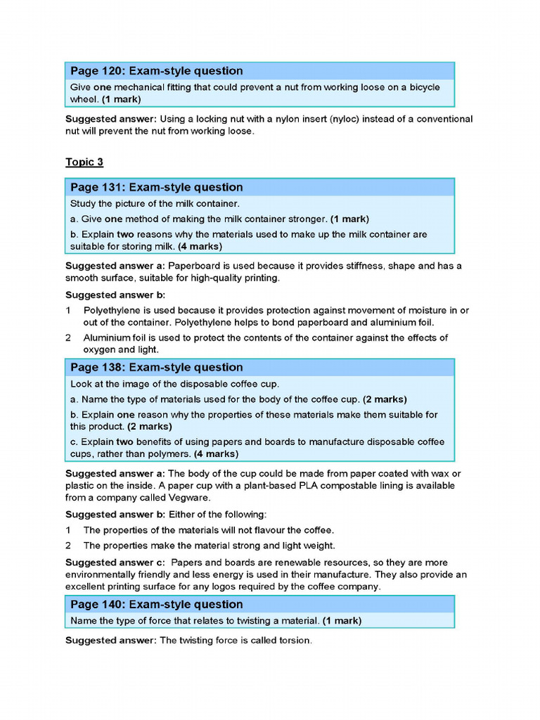 Gcse 9 1 Design Technology Student Book Answers - Page - 12 | PDF