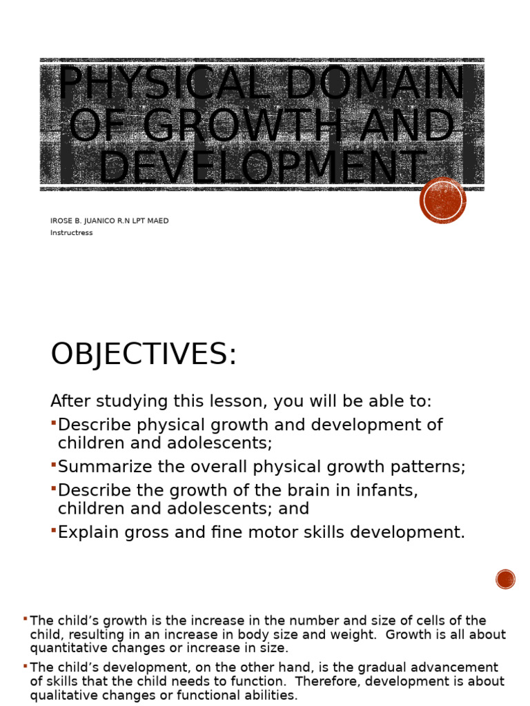 Physical Domain of Growth and Development | PDF | Adolescence | Puberty