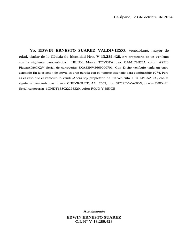 Solicitud Edwin Suarez | PDF