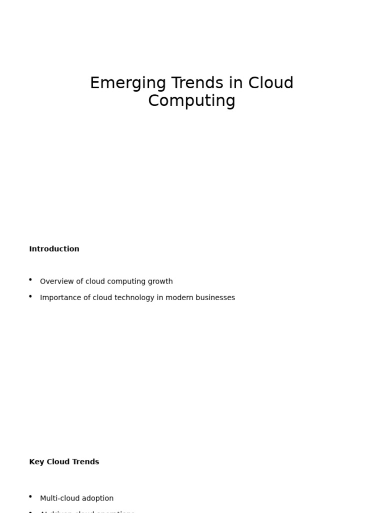Emerging Trends in Cloud Computing | PDF