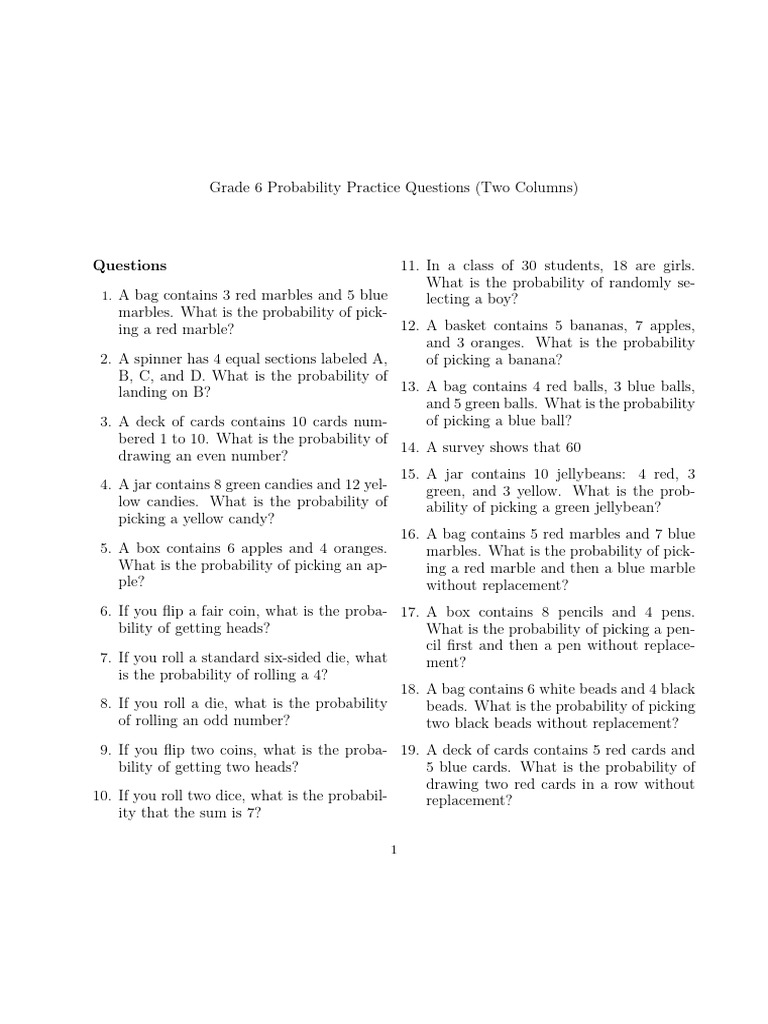 Questions | PDF | Probability | Probability And Statistics