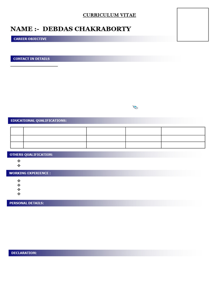 Bio Data Fresh New 2 (2) | PDF
