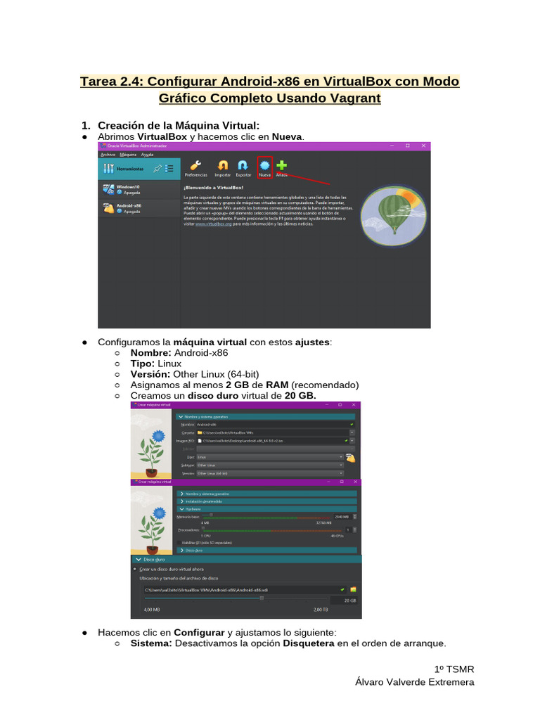 Tarea 2.4 - Configurar Android-X86 en VirtualBox Con Modo Gráfico Completo Usando Vagrant | PDF ...