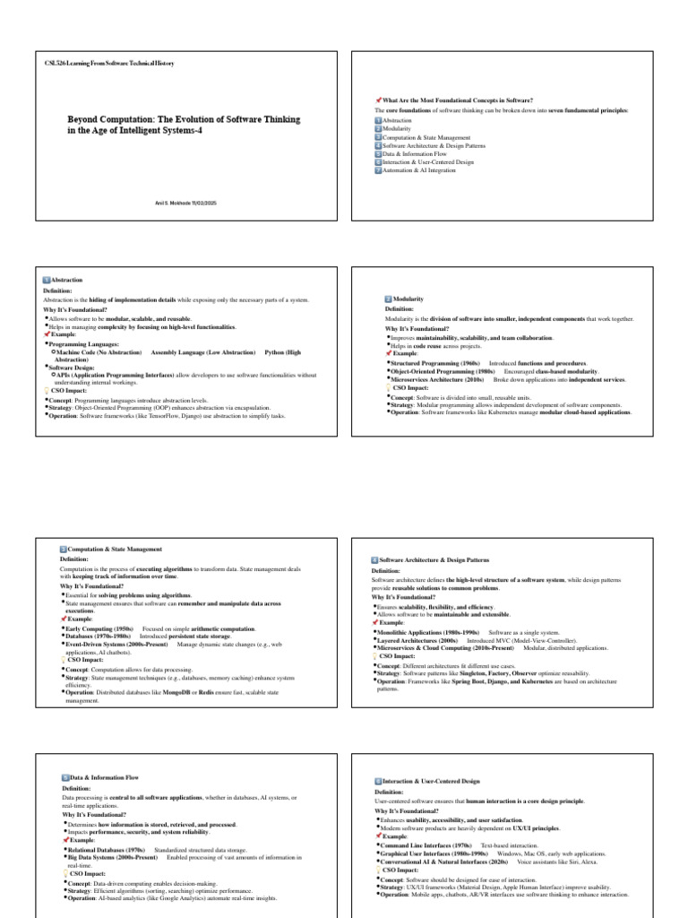 CSL526LSTH S25 L13 Slides 11feb25 SoftwareThinking 4 | PDF | Abstraction (Computer Science ...