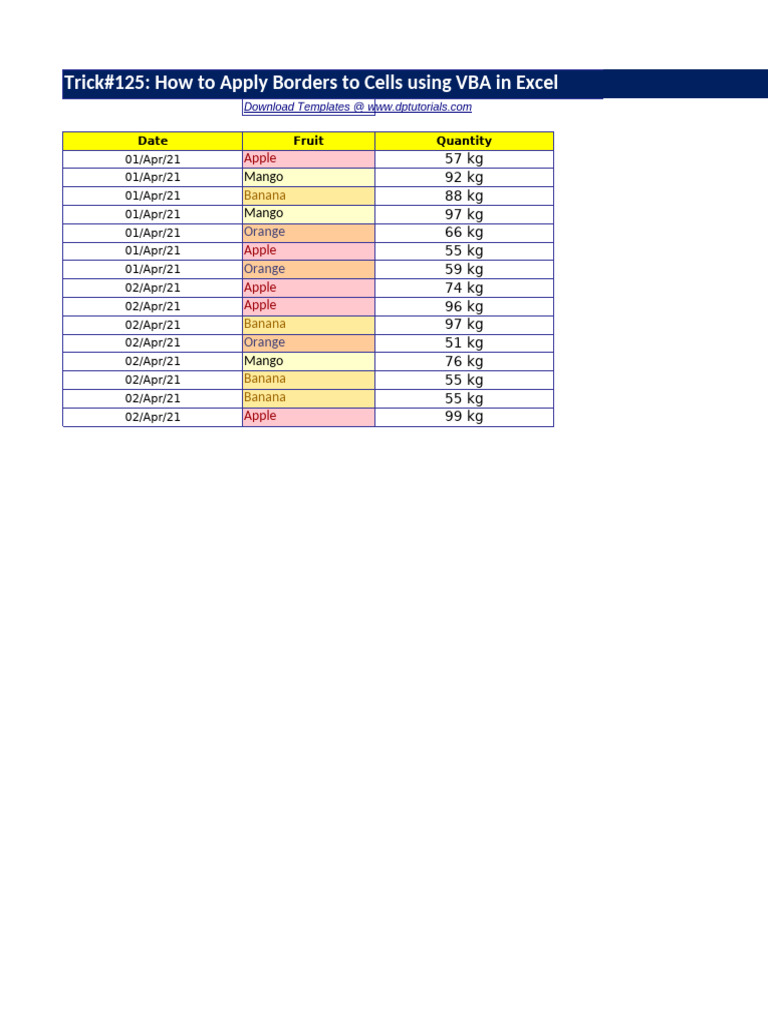 How to Apply Borders to Cells Using VBA in Excel | PDF | Microsoft Excel | Computing