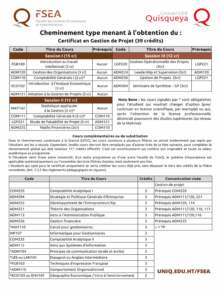 2026 - Fsea Uniq Cheminement Certificat GP 2023 | PDF