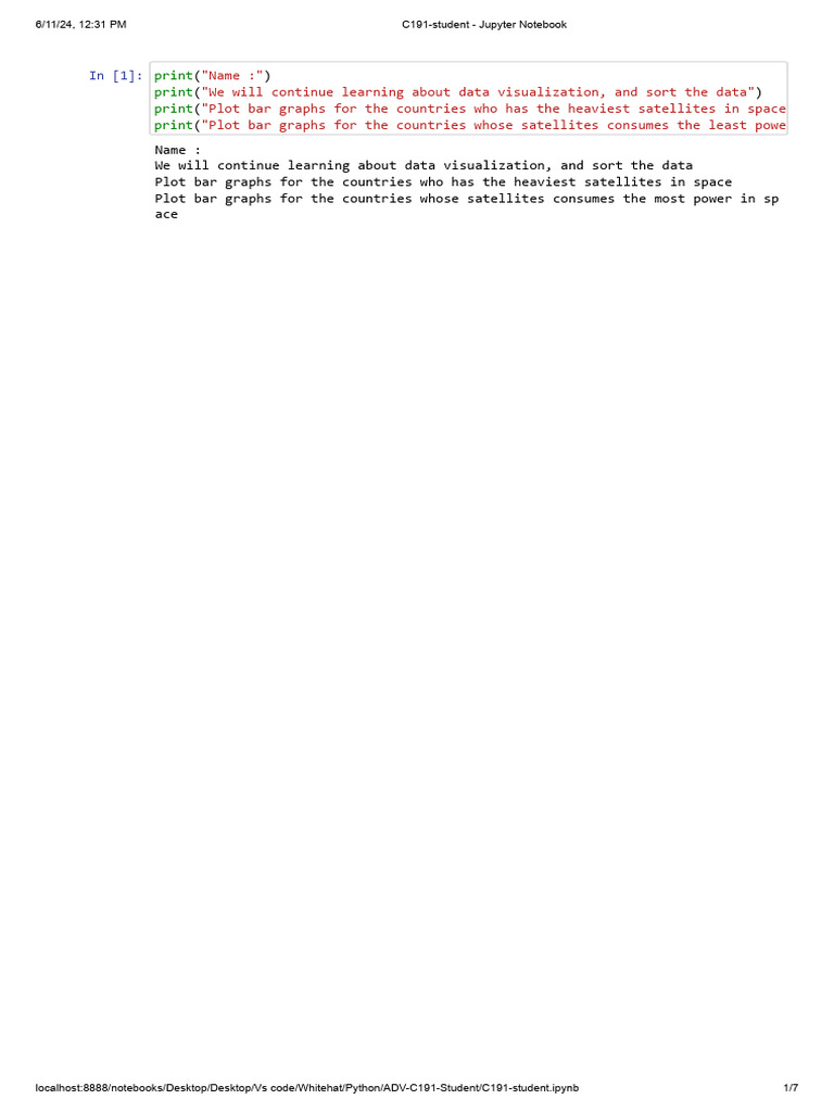 C191-Student - Jupyter Notebook | PDF | Spaceflight | Bodies Of The ...