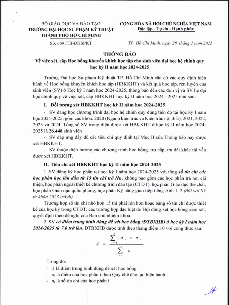 669_TB_vv Xet Cap Hoc Bong Khuyen Khich Hoc Tap Cho SV HK2!24!25 | PDF