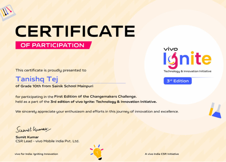 Tanishq Tej - Certificate | PDF