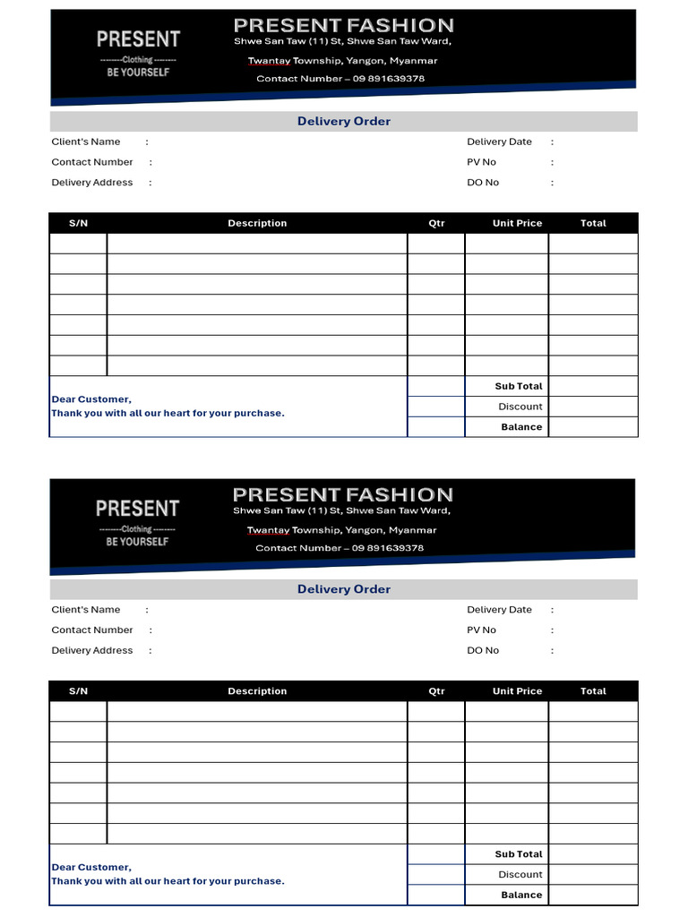 Delivery Order | PDF