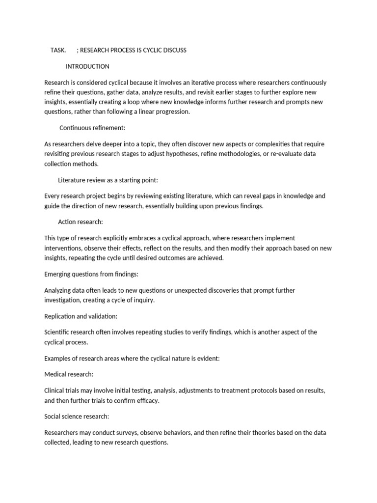 Understanding the Cyclical Research Process | PDF | Statistics ...