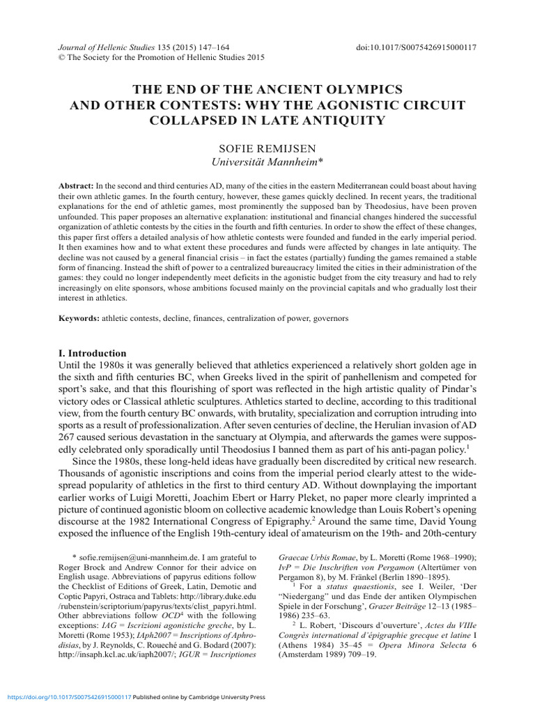 the-end-of-the-ancient-olympics-and-other-contests-why-the-agonistic ...