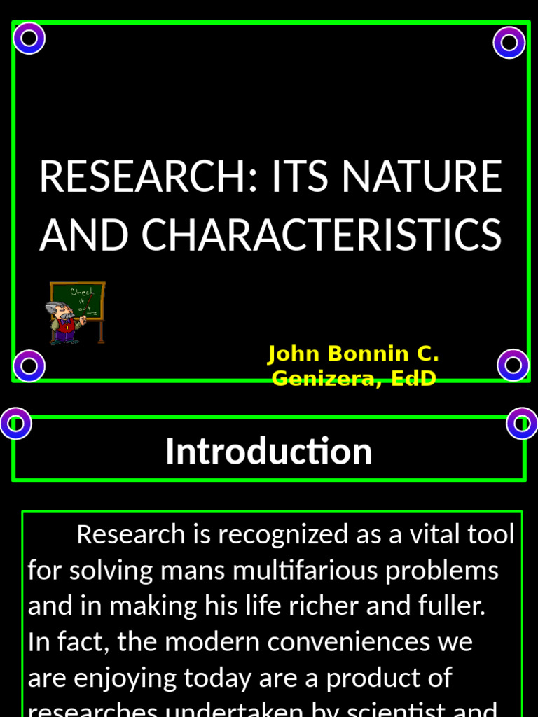 Understanding Research: Nature & Characteristics | PDF | Methodology ...