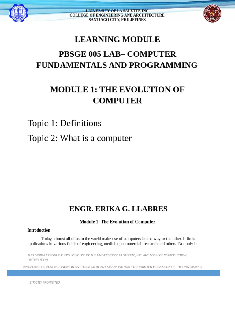 Module 1 Comp Fun | PDF | Integrated Circuit | Central Processing Unit