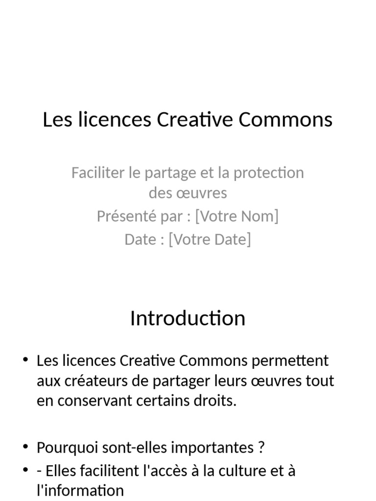 Presentation Creative Commons | PDF