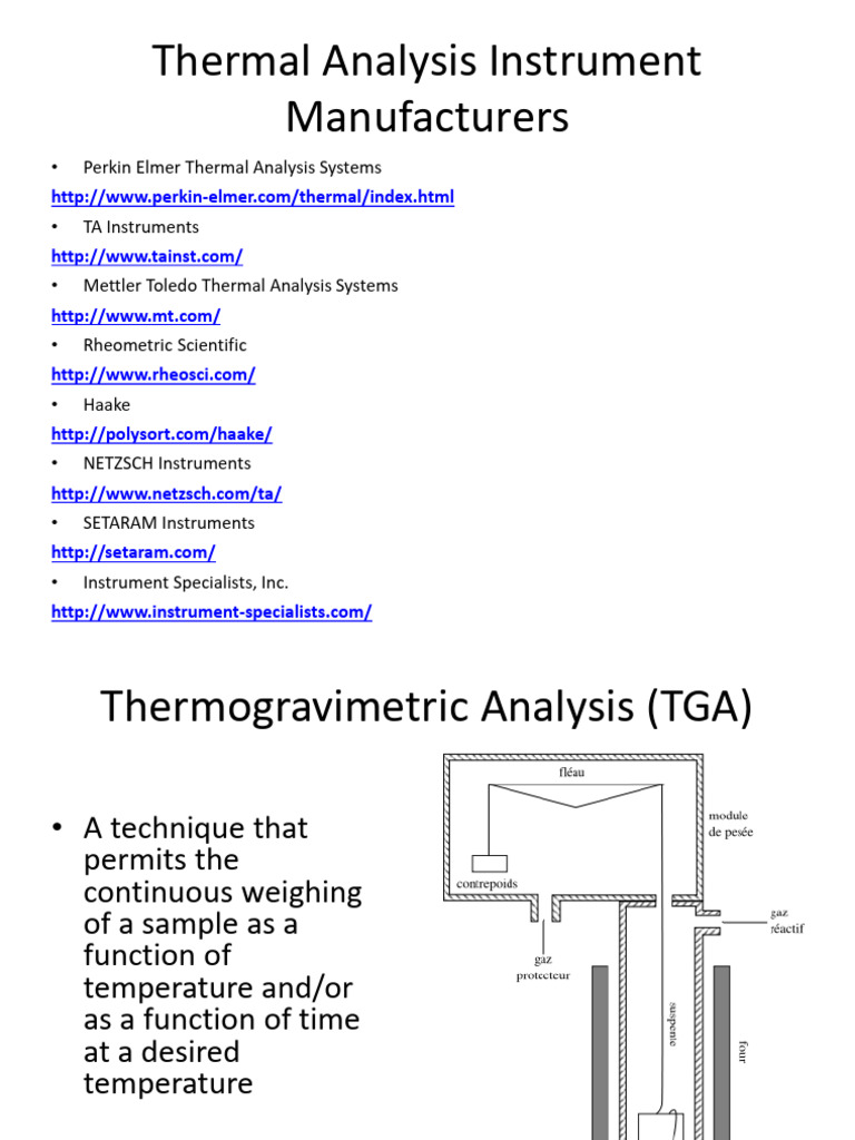 Thermal Analysis Instrument Manufacturers | PDF