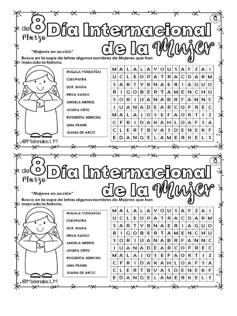 Dia de La Mujer Sopa de Letras | PDF