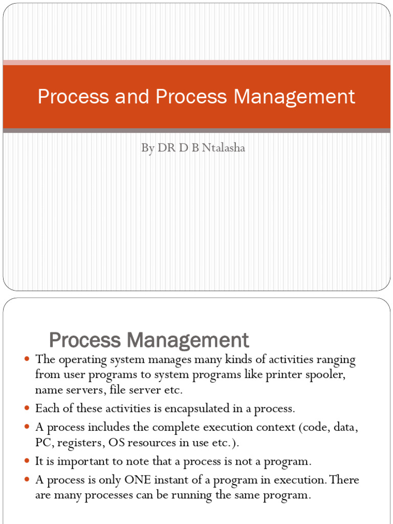 Operating Systems Unit 3.2 - Processes and Process Management | PDF | Process (Computing ...
