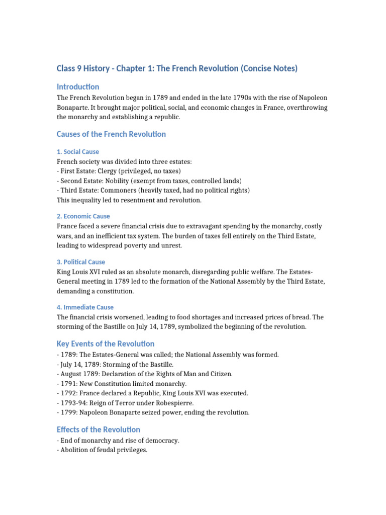 Class 9 History Chapter 1 Notes | PDF