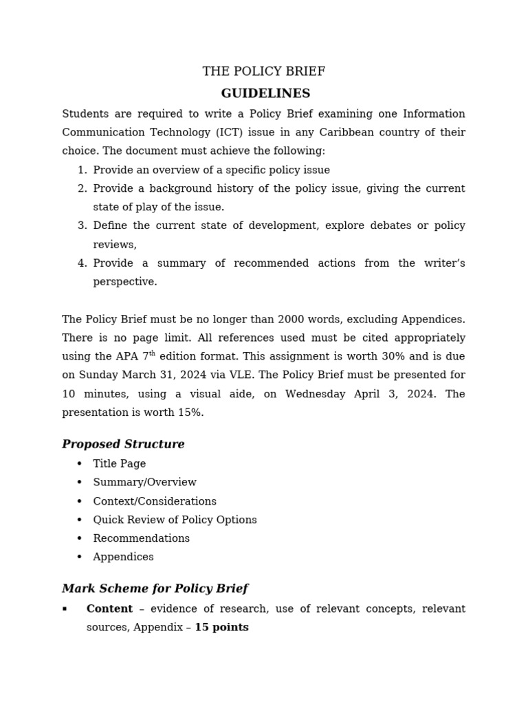 Policy Brief Guidelines | PDF
