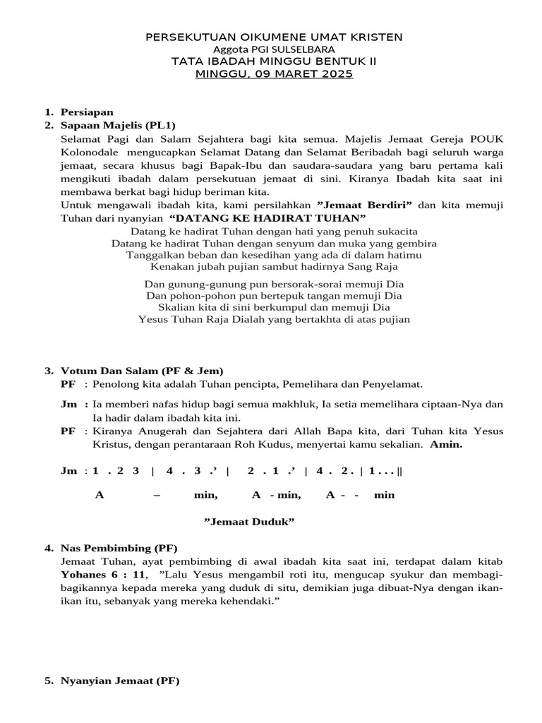 Tata Ibadah Pouk BTK Ii | PDF