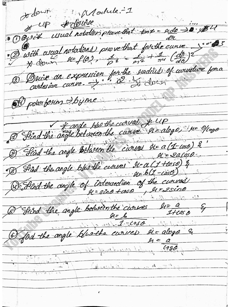 Fixed Super Important Questions m1 For All Branches 1st Sem | PDF