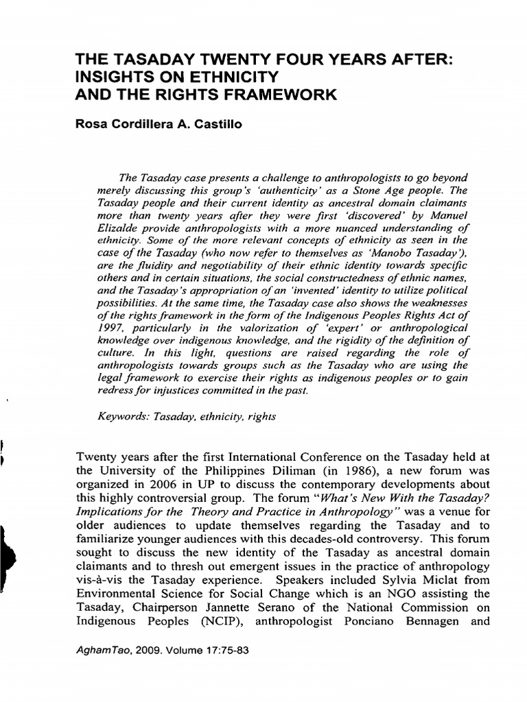 09_The Tasaday Twenty Four Years After_ Insigths on Ethnicity and the ...