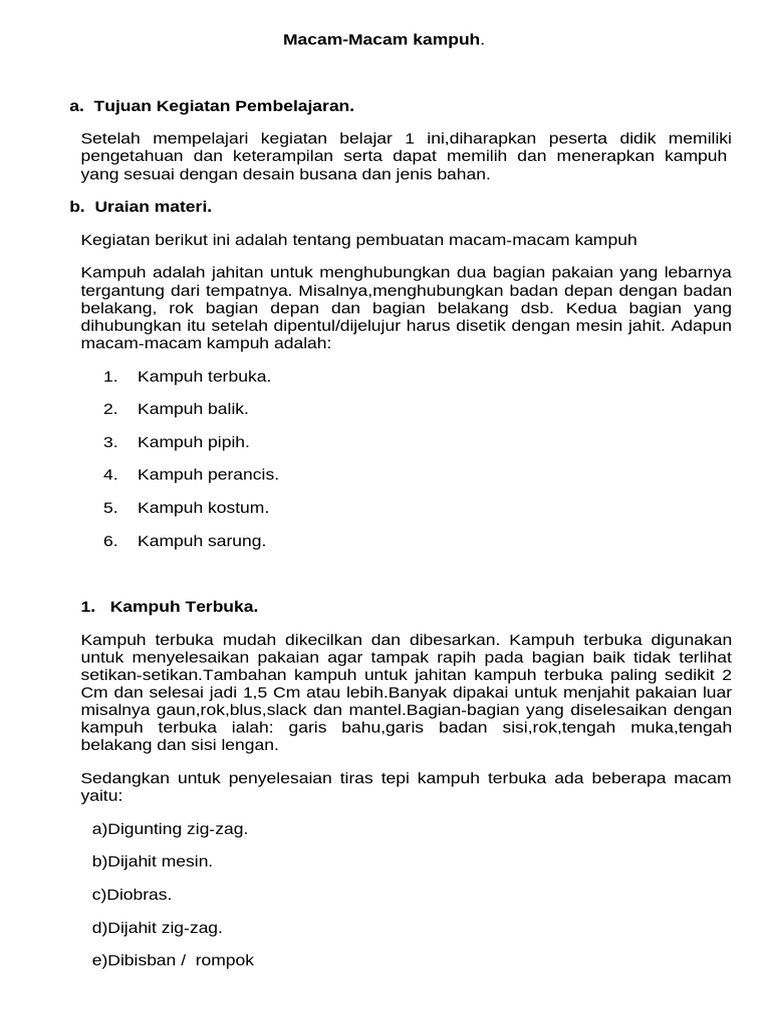 Macam-Macam Kampuh | PDF