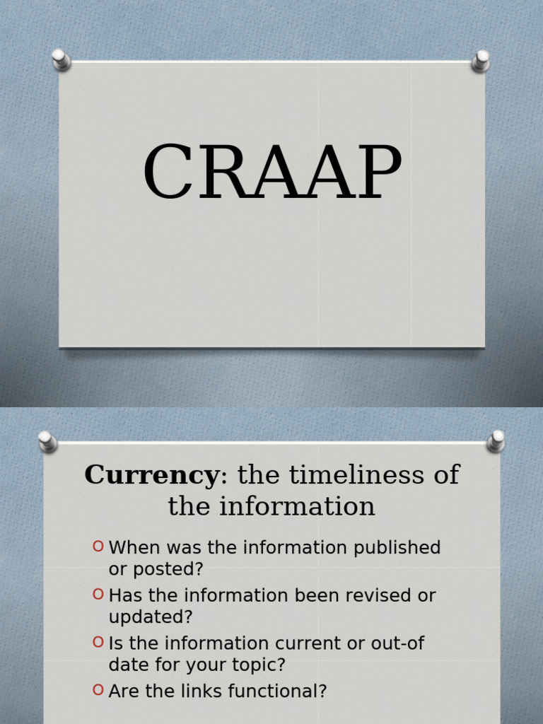Evaluating Information with CRAAP Criteria | PDF