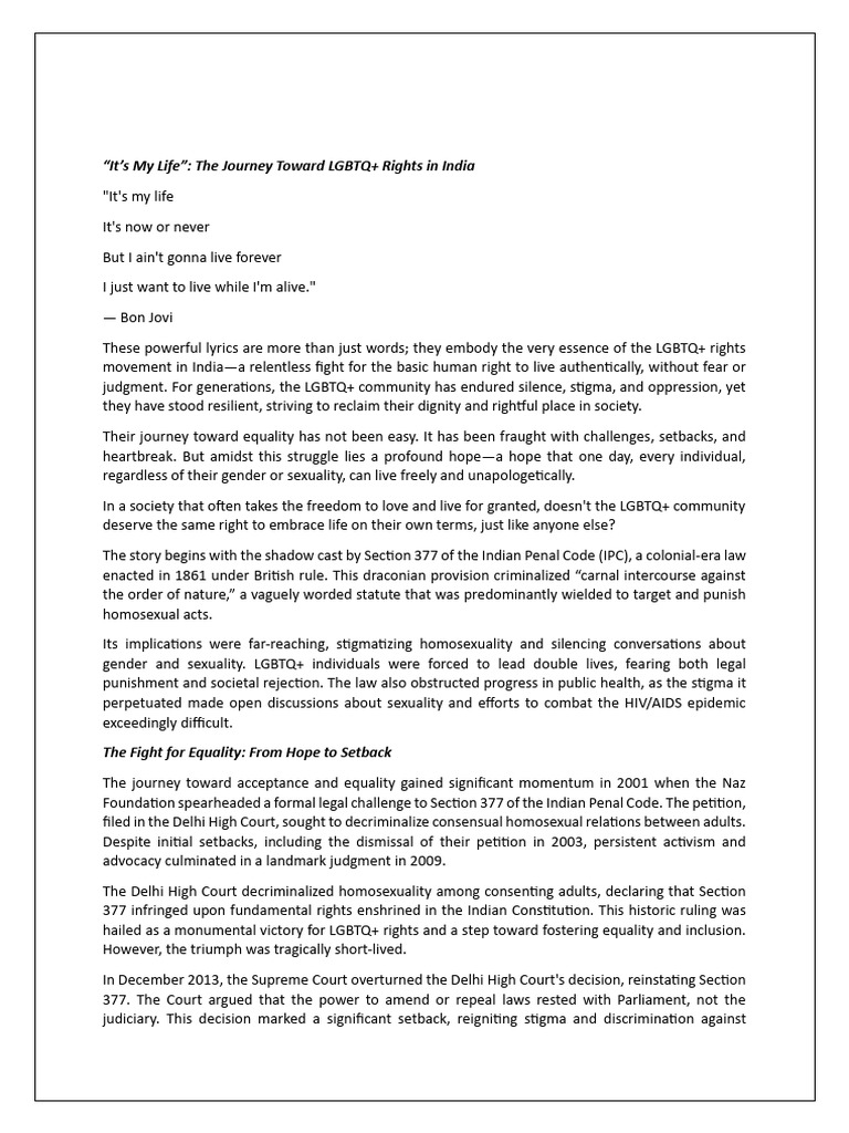 The Journey Toward LGBTQ With Latest Development | PDF | Human ...