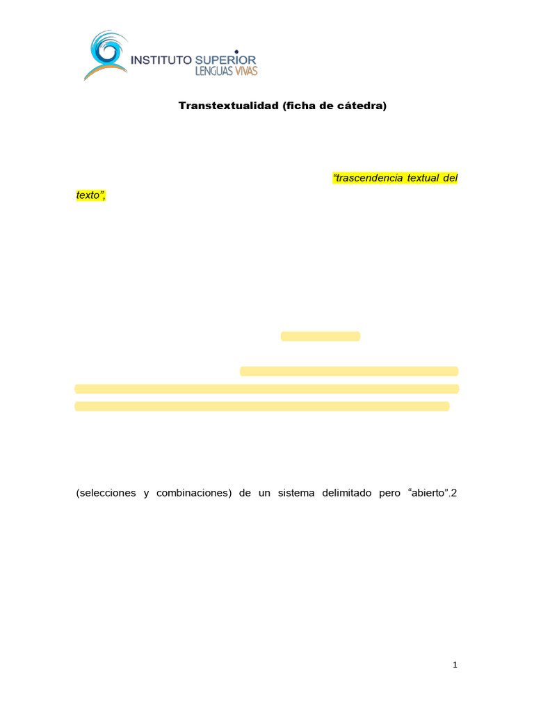 Transtextualidad | PDF | Escritura