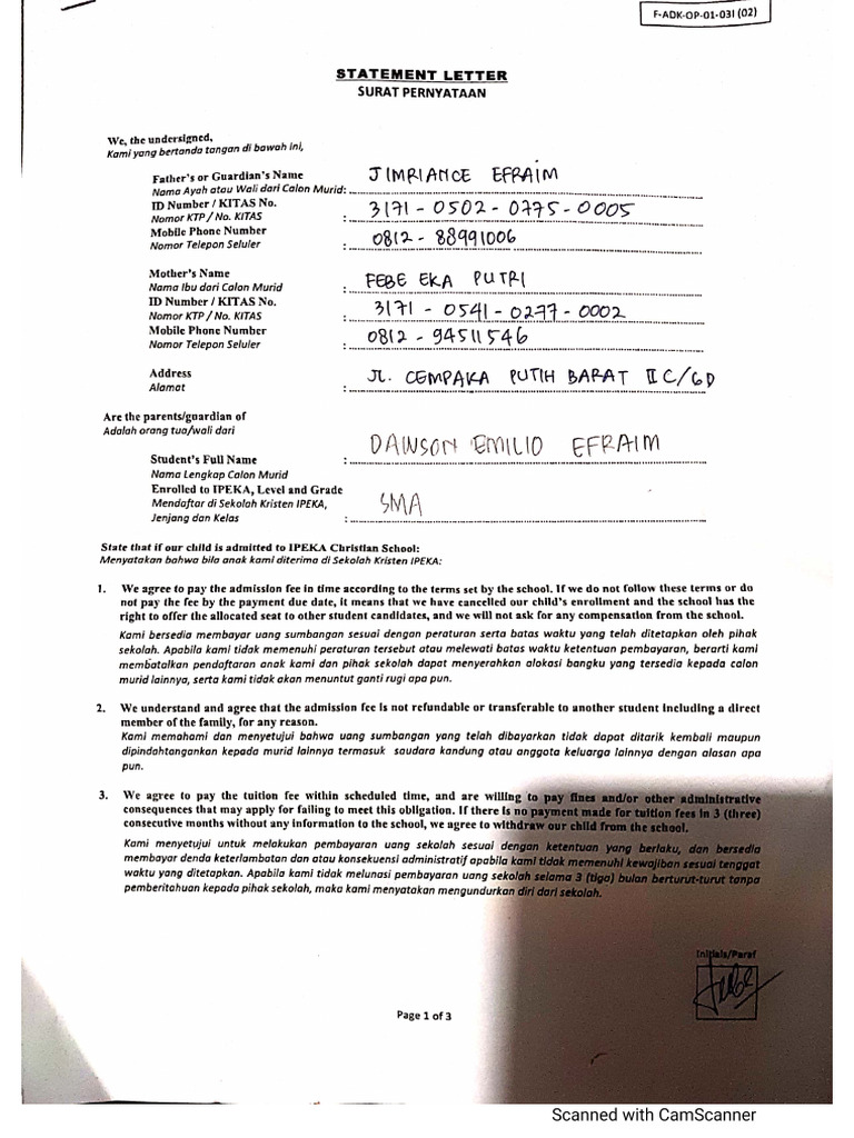 Pernyataaan Dawson | PDF