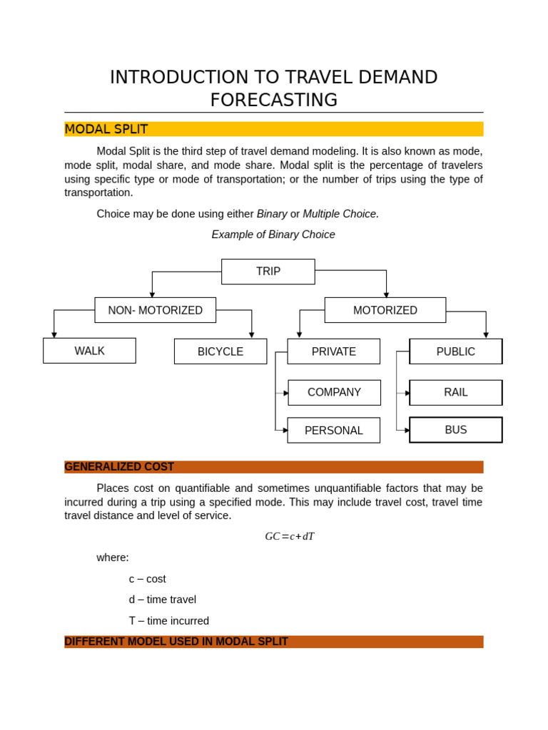Introduction To Travel Demand Forecasting | PDF | Statistical Theory | Applied Mathematics