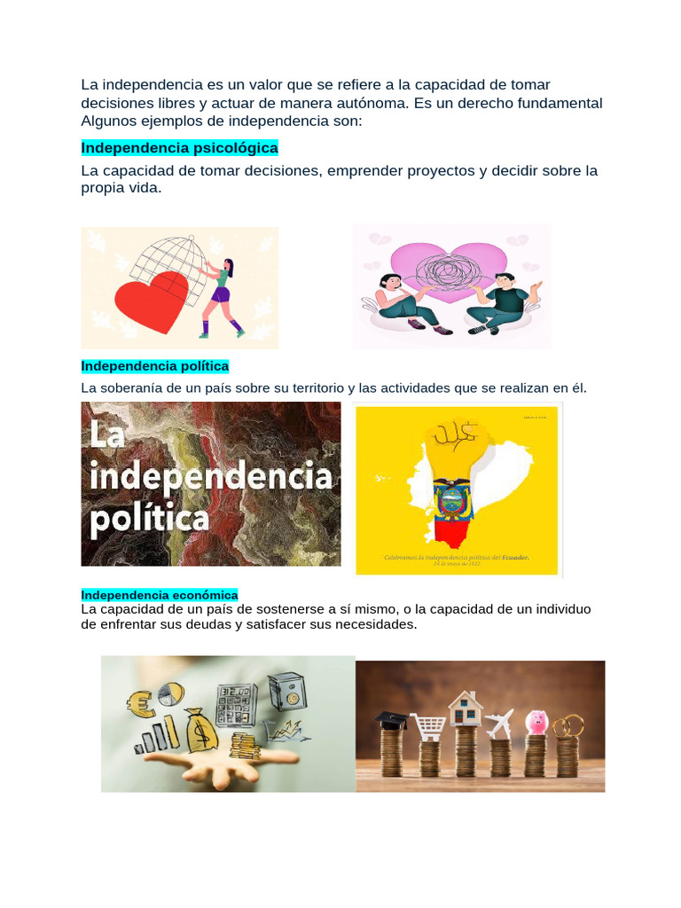 La Independencia como Valor Fundamental | PDF