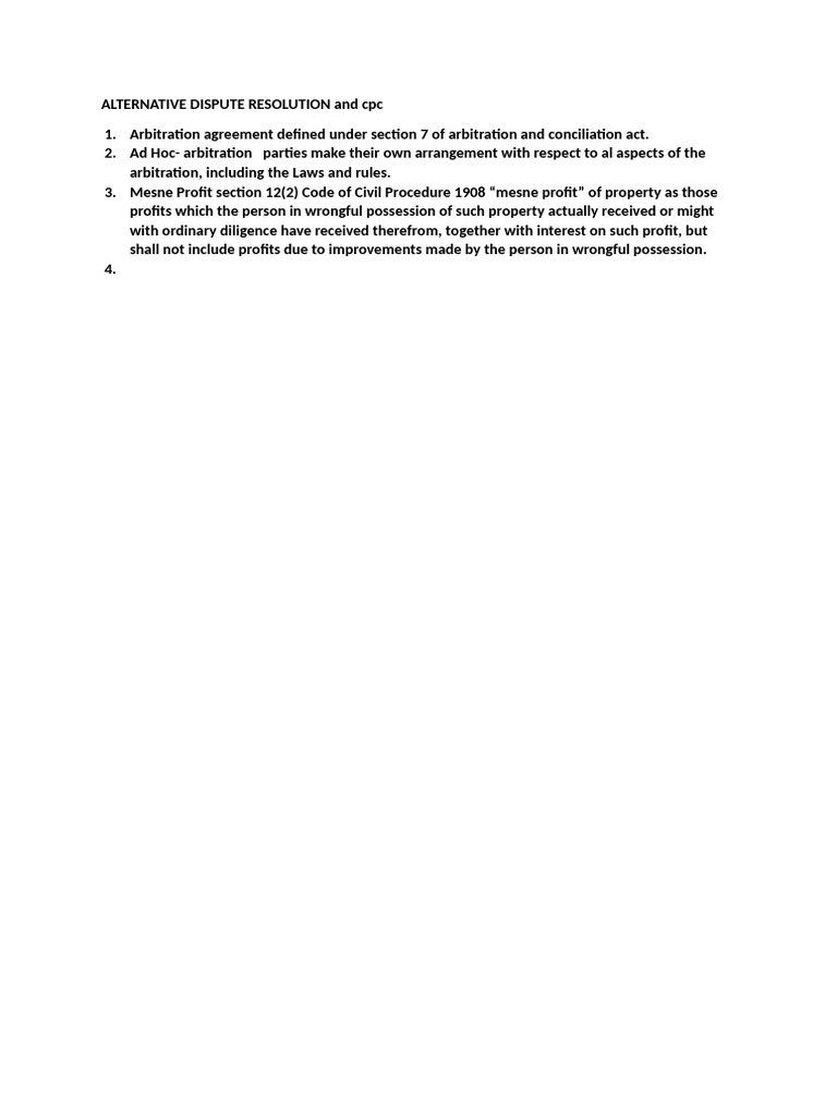Alternative Dispute Resolution and CPC | PDF