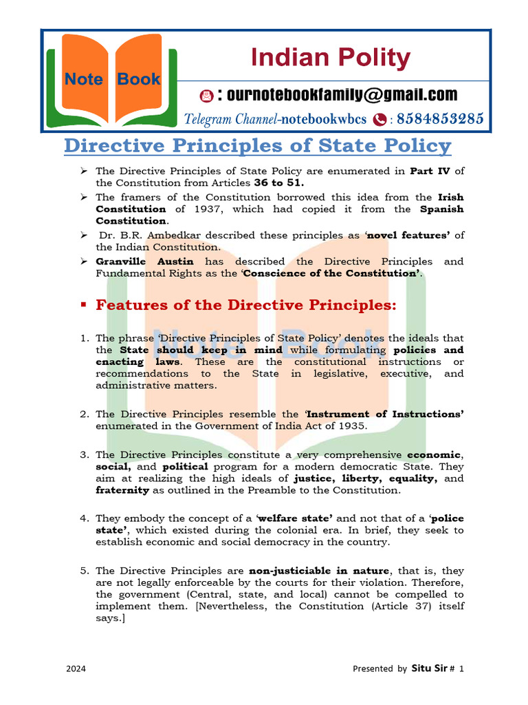 Directive Principles of State Policy Explained | PDF | Justice | Crime ...