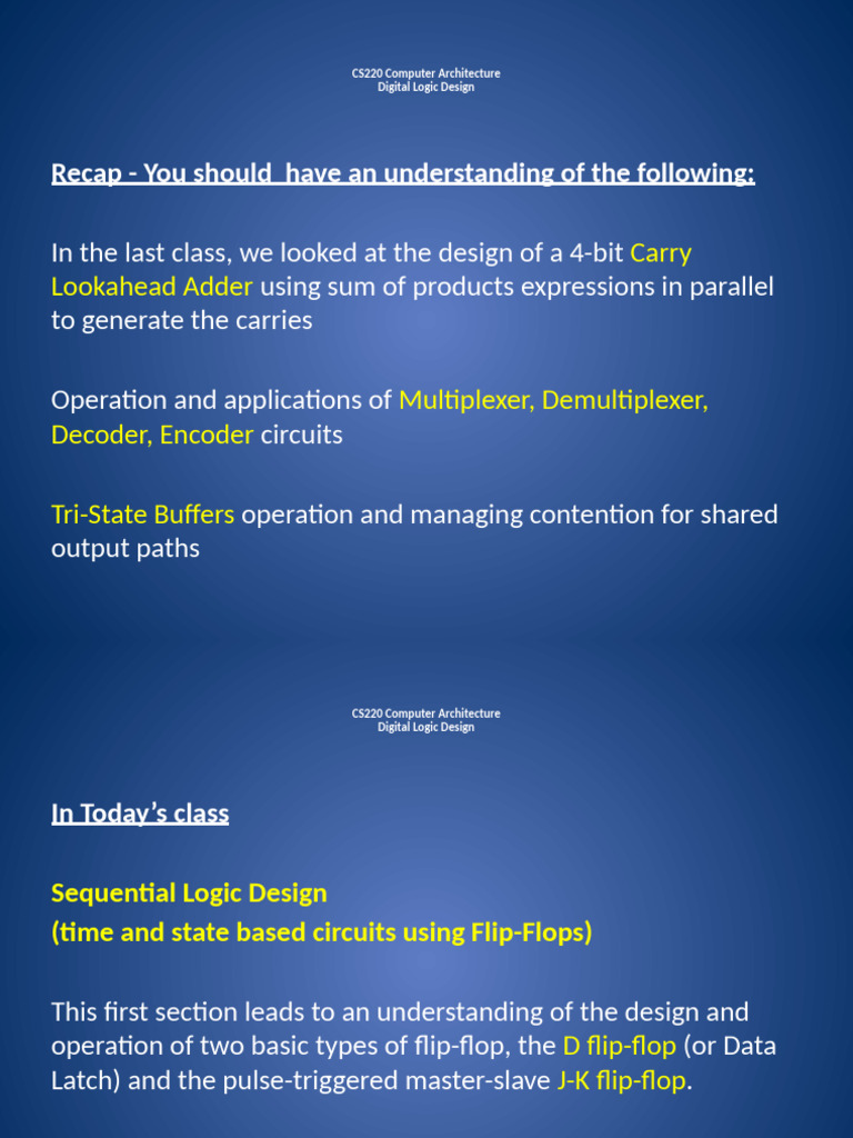 CS220 Lecture 09 and 10 | PDF | Logic Gate | Computing