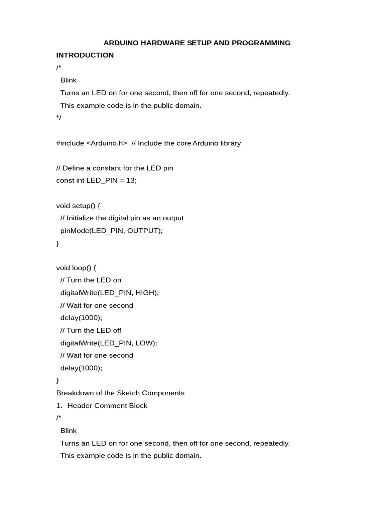 Arduino Programming Basics Guide | PDF | Arduino | Computer Engineering